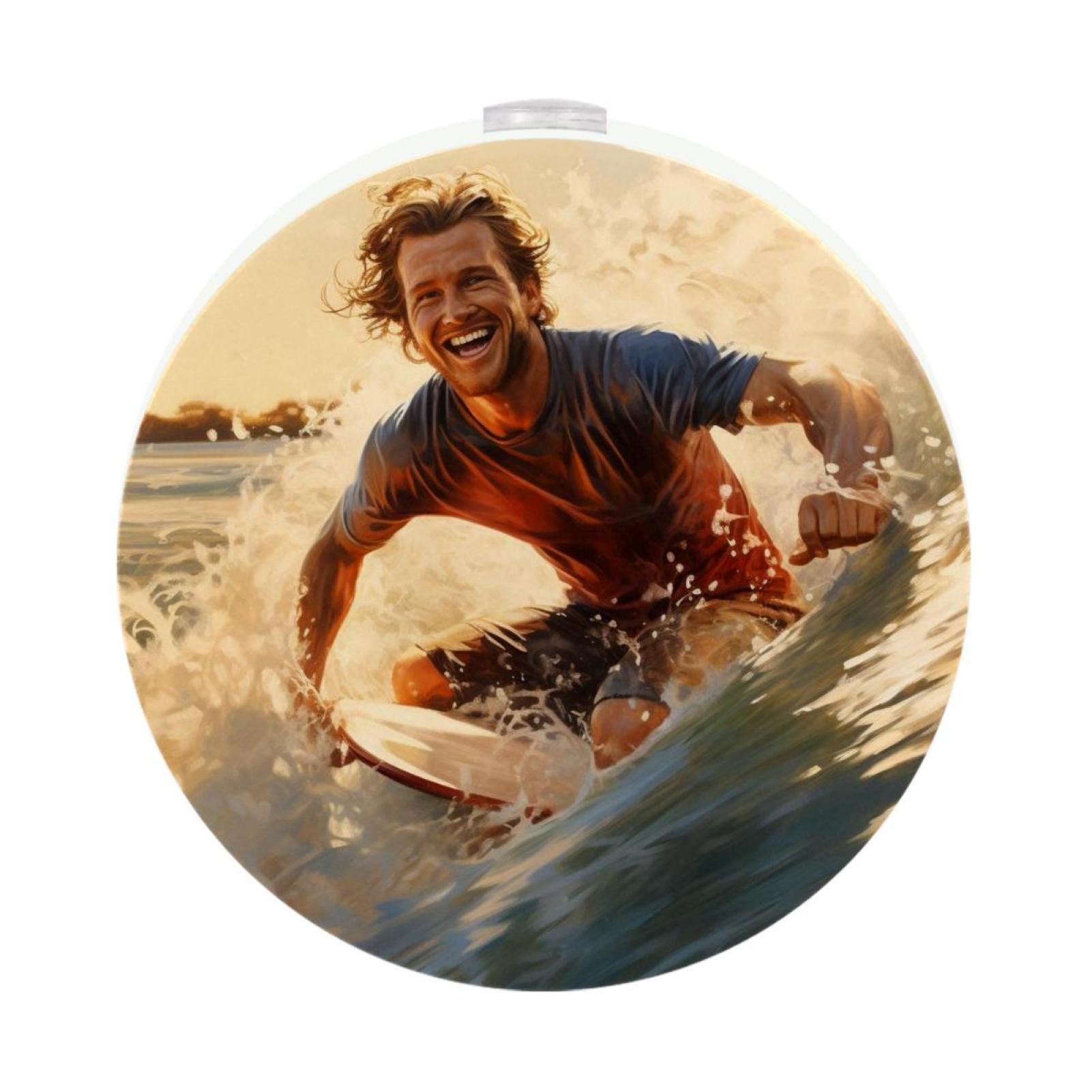 Surf LED Round Night Light - 2 Pack, Plug-in Motion Sensor Wall Lamp ...