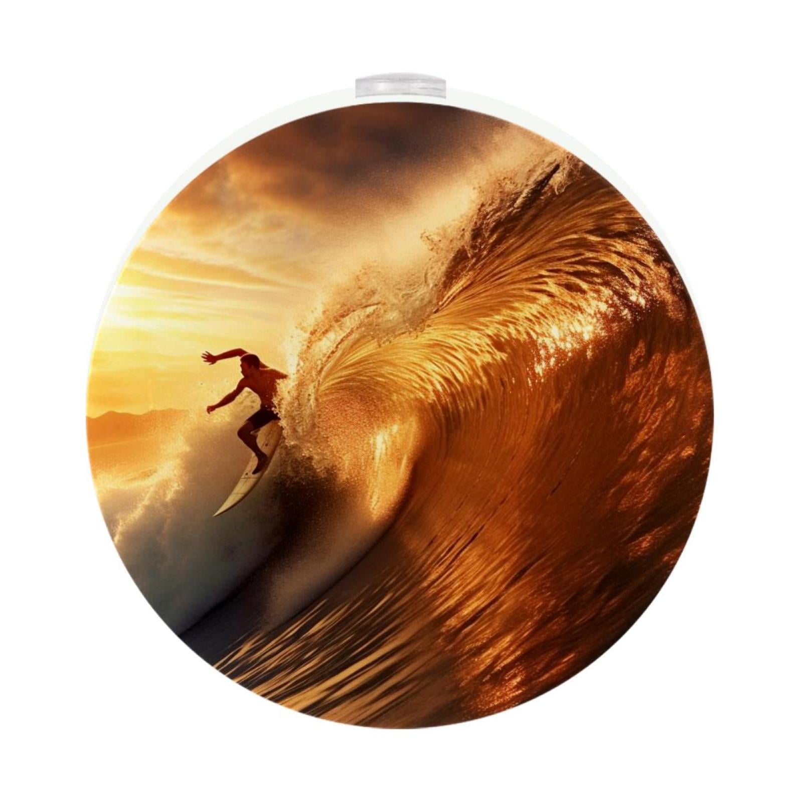 Surf LED Round Night Light-2PCS, Dimmable Plug-in Circle Wall Lamp with ...