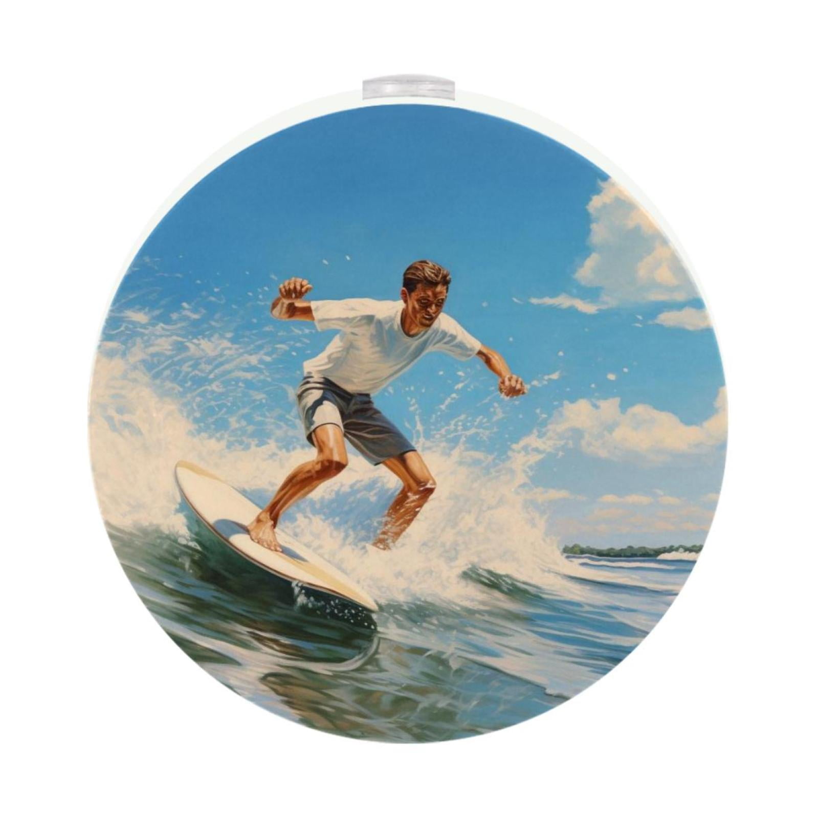 Surf LED Round Night Light - 2PCS, Energy Efficient Plug-in Wall Lamp ...