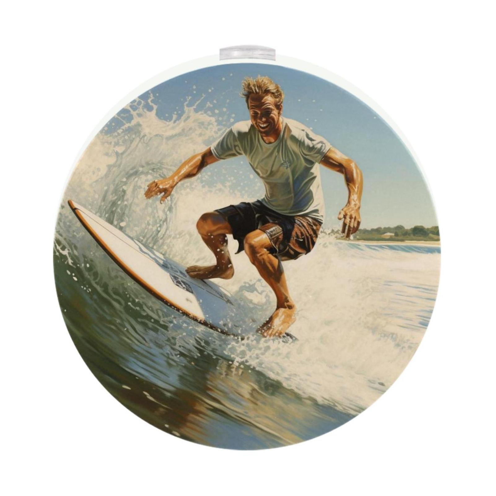 Surf LED Round Night Light-2PCS, Plug-in Dusk-to-Dawn Auto Sensor Wall ...