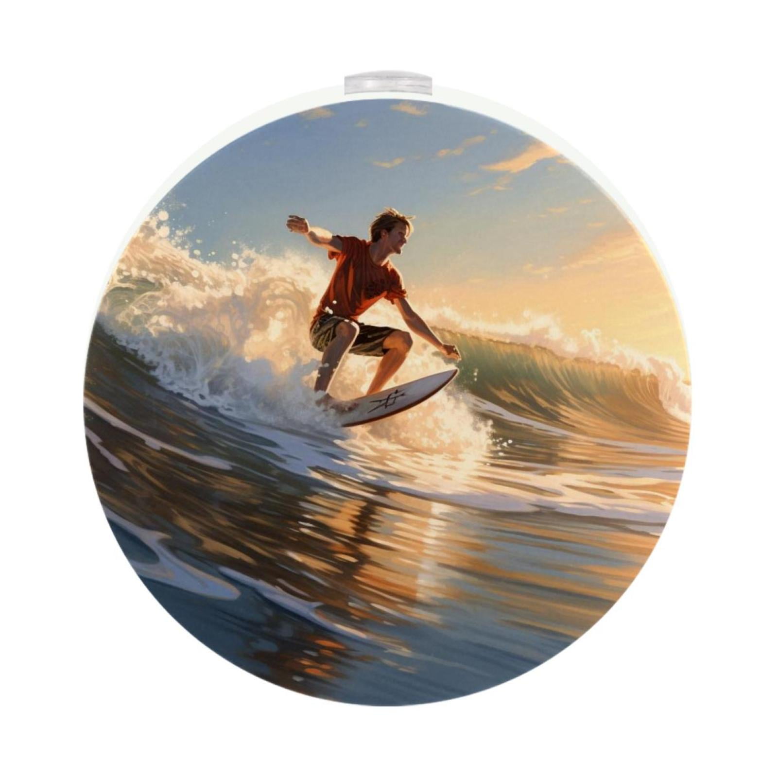 Surf LED Round Night Light - 2PCS, Plug-in Dusk-to-Dawn Sensor, Energy ...