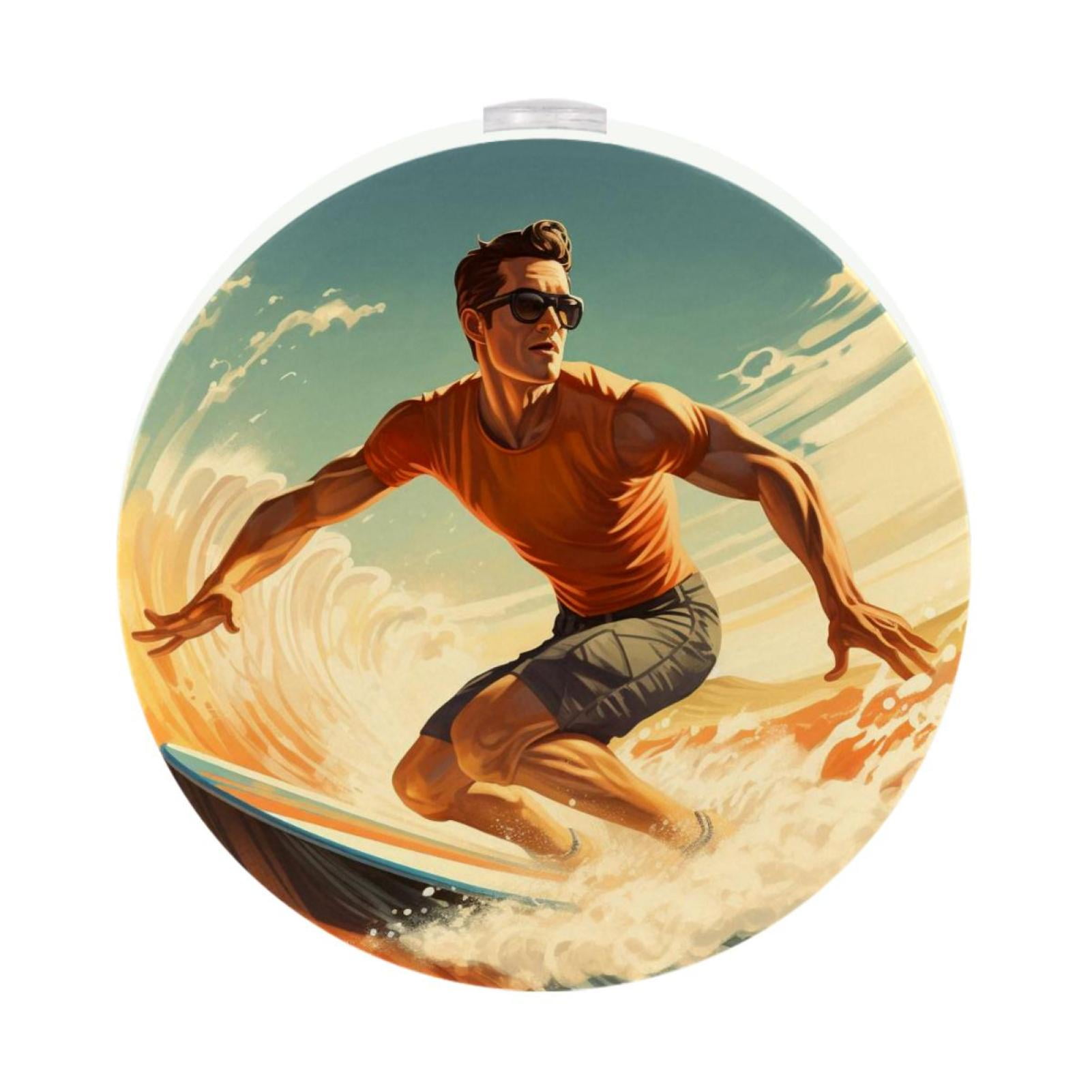 Surf LED Round Night Light-2PCS, Plug-in Mini Wall Socket Soft White ...