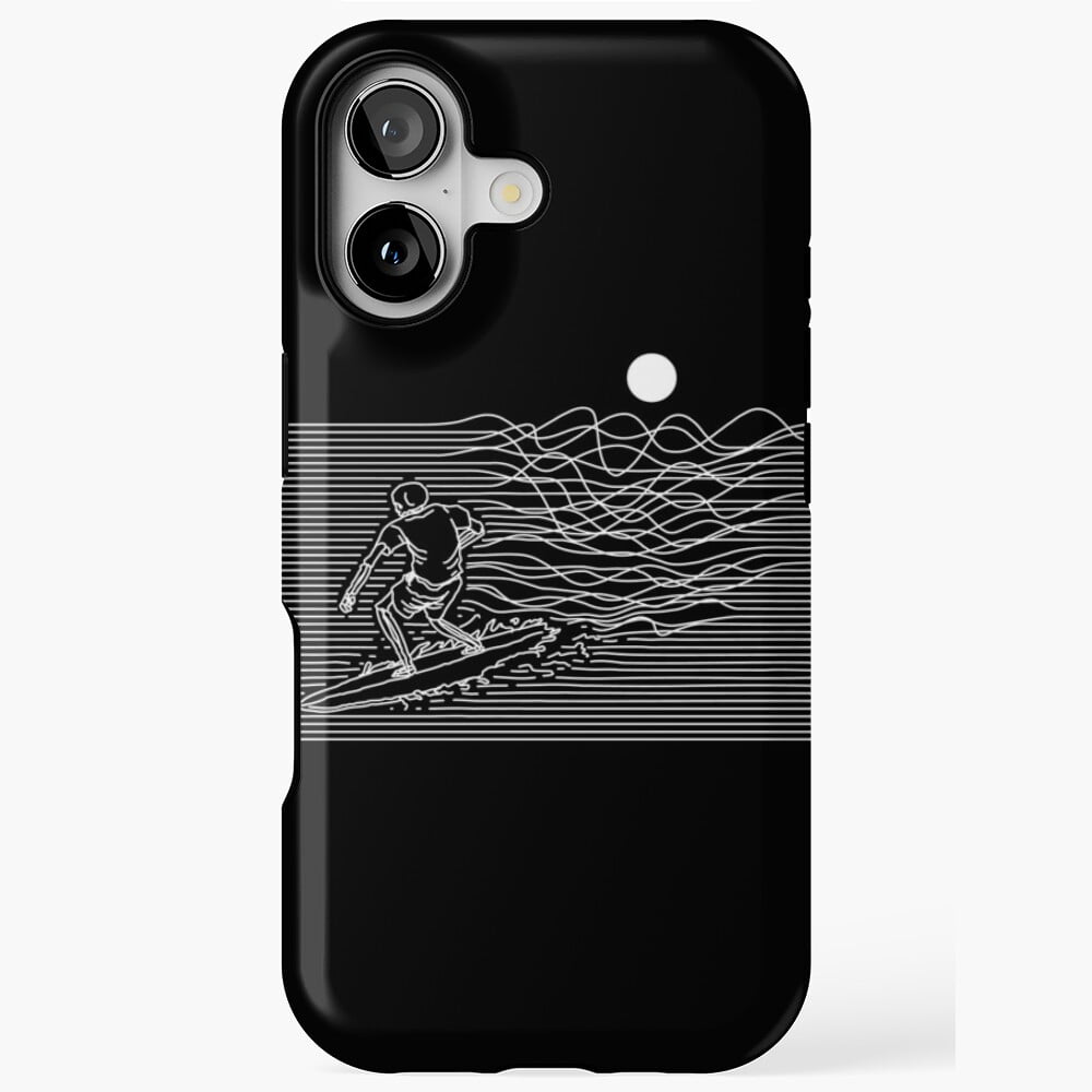 Surf Line Ocean Wave Graphic Protective Cover for iPhone 11-17 Pro Max ...