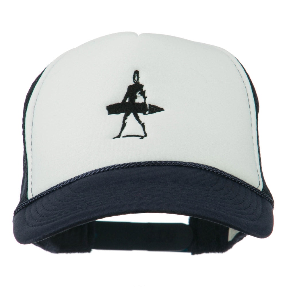 Surf Man Embroidered Foam Mesh Back Cap - Navy White OSFM - Walmart.com