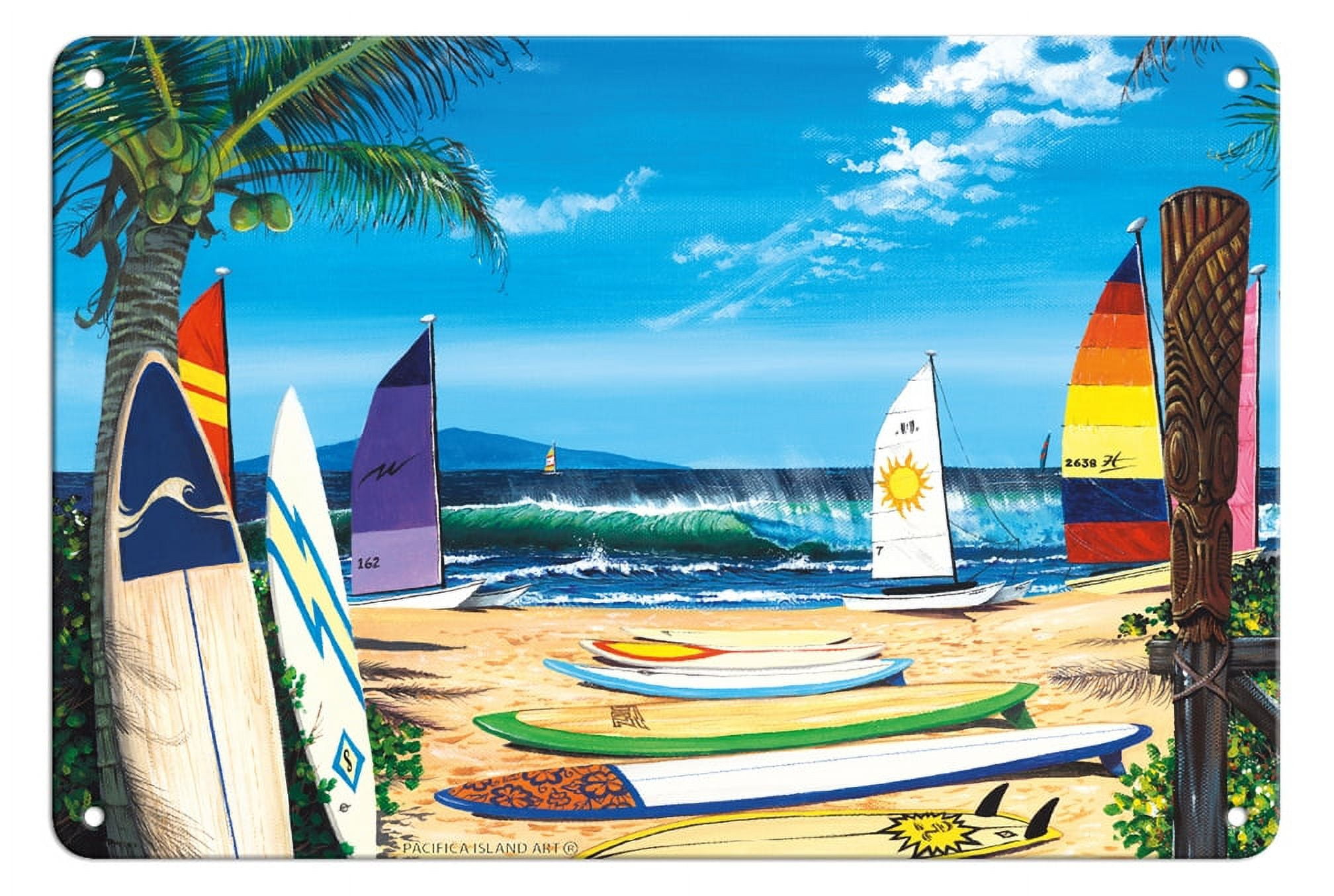 Surf N Sail - Surfboard & Sailboards - From an Original Color Painting ...