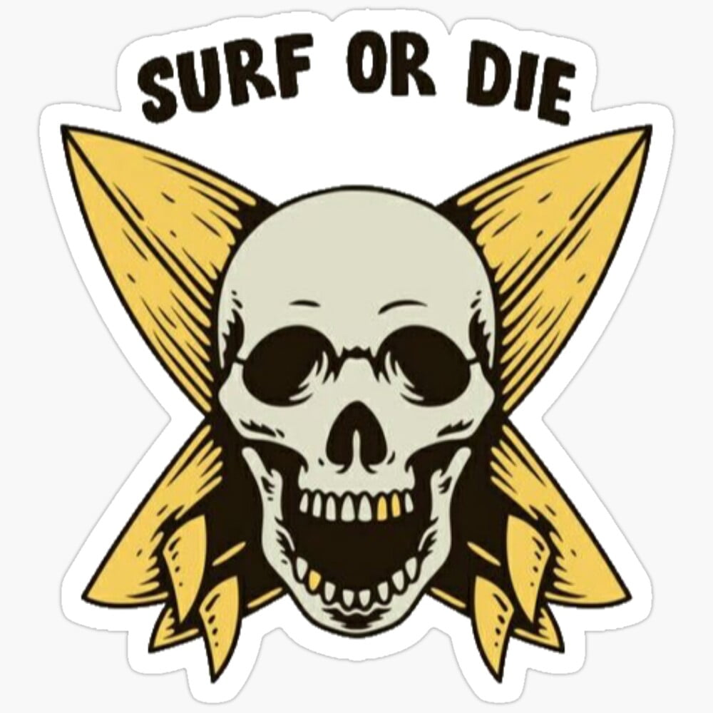 Surf Or Die Stickerphone Decal Water Bottle Stickers, Vinyl Stickers For Water Bottles, Cars ...