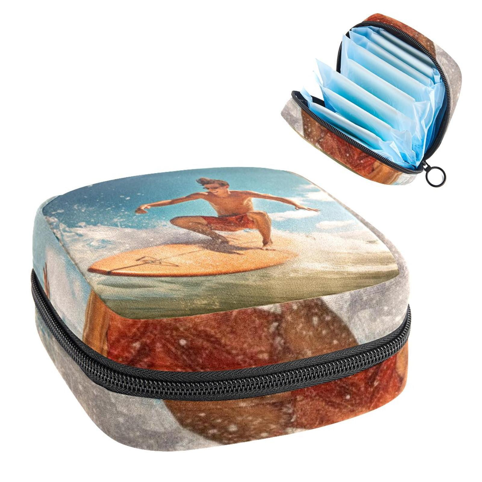 Surf Period Pouch - Sanitary Napkin Purse, Small Zipper Cosmetic Pouch ...