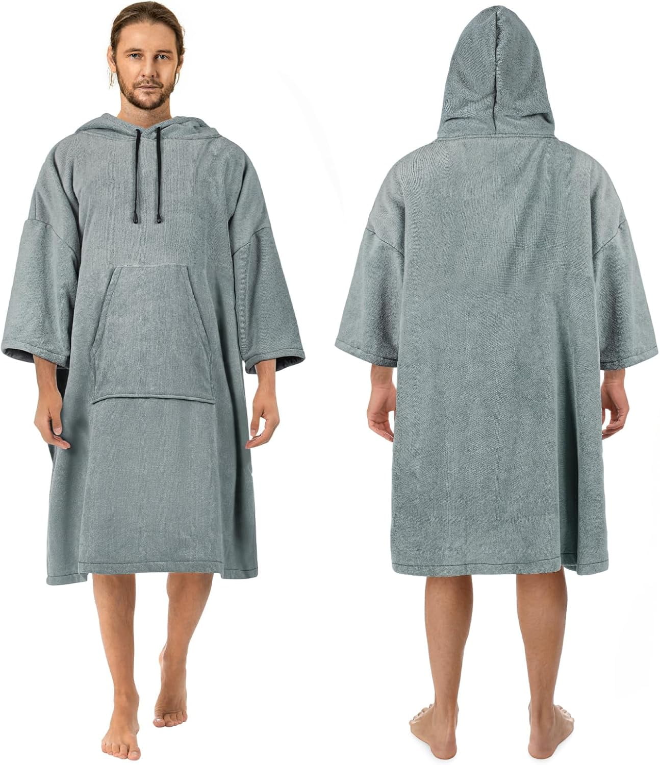Surf Poncho Changing Robe, 3/4 Sleeve Extra Large Thick Hoodie Towel ...