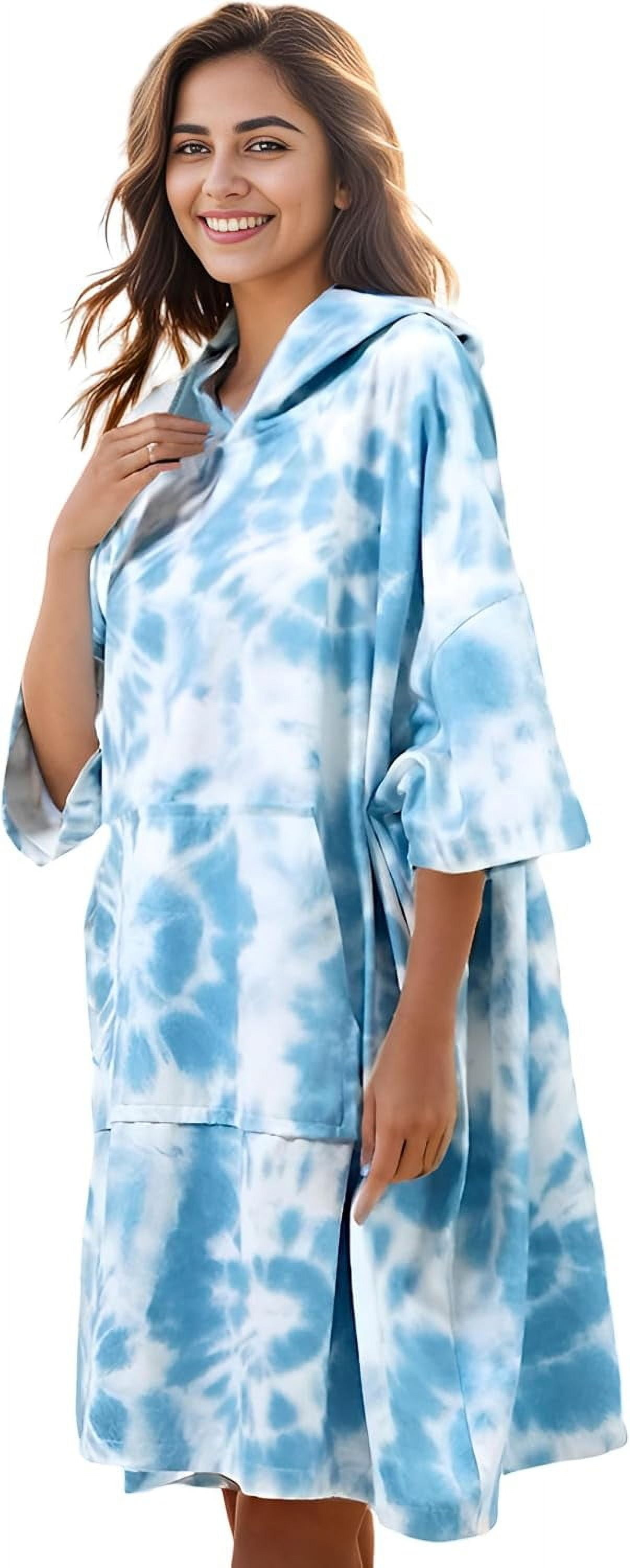 Surf Poncho Changing Towel Swim Robe with Pocket Plus Size Terry Cloth ...