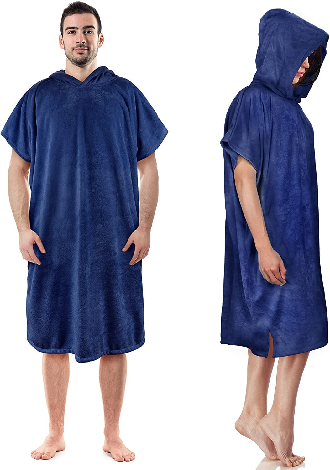 Surf Poncho Changing Towel with Hood, Quick Dry Microfiber Wetsuit Changing Robe for Surfing ...