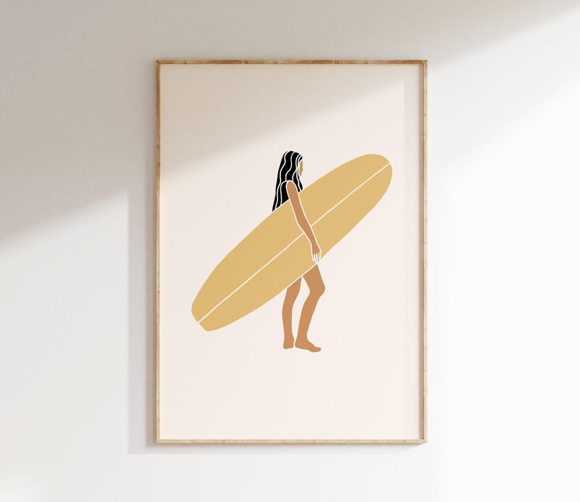 Surf Poster Beach House Decor Surfer Gift Surfboard Art Print Ocean Poster Trendy Coastal Print ...