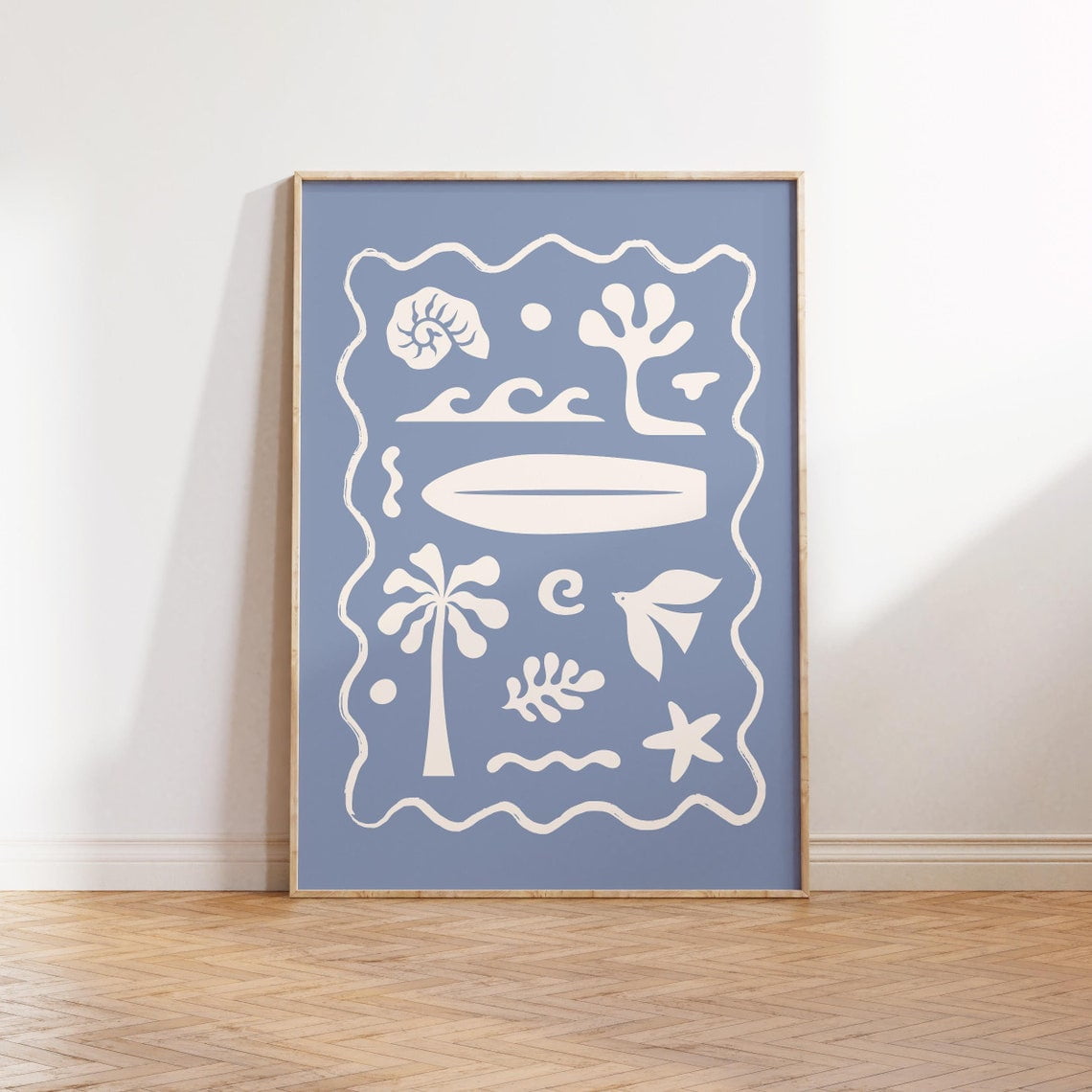 Surf Poster Cute Beachy Wall Art Ocean Poster Trendy Coastal Home Decor ...