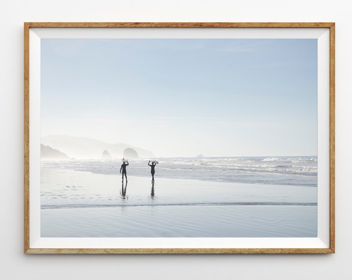 Surf Print Beach Photography Horizontal Wall Art Surf Poster Pastel ...