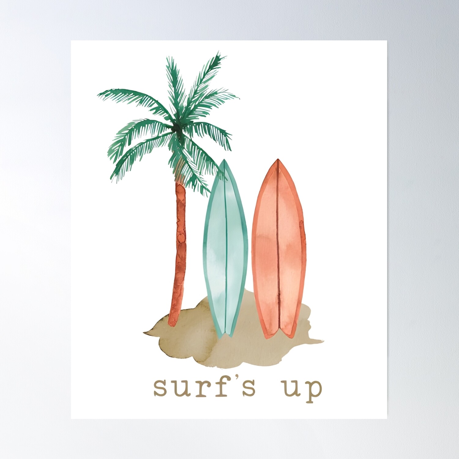 Surf’S Up Tropical Beach Vibes Poster Wall Art, Modern Wall Decor ...
