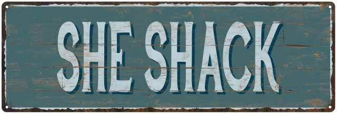Surf Shack Beach Style Wood Look Sign Gift Green 6x18 Metal Decor ...