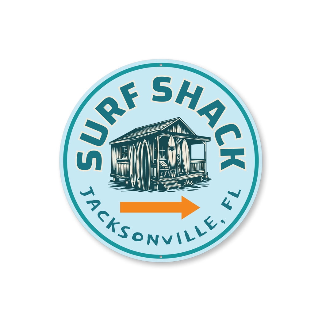 Surf Shack Jacksonville Florida Surfing Aluminum Metal Decor Sign - 12 ...