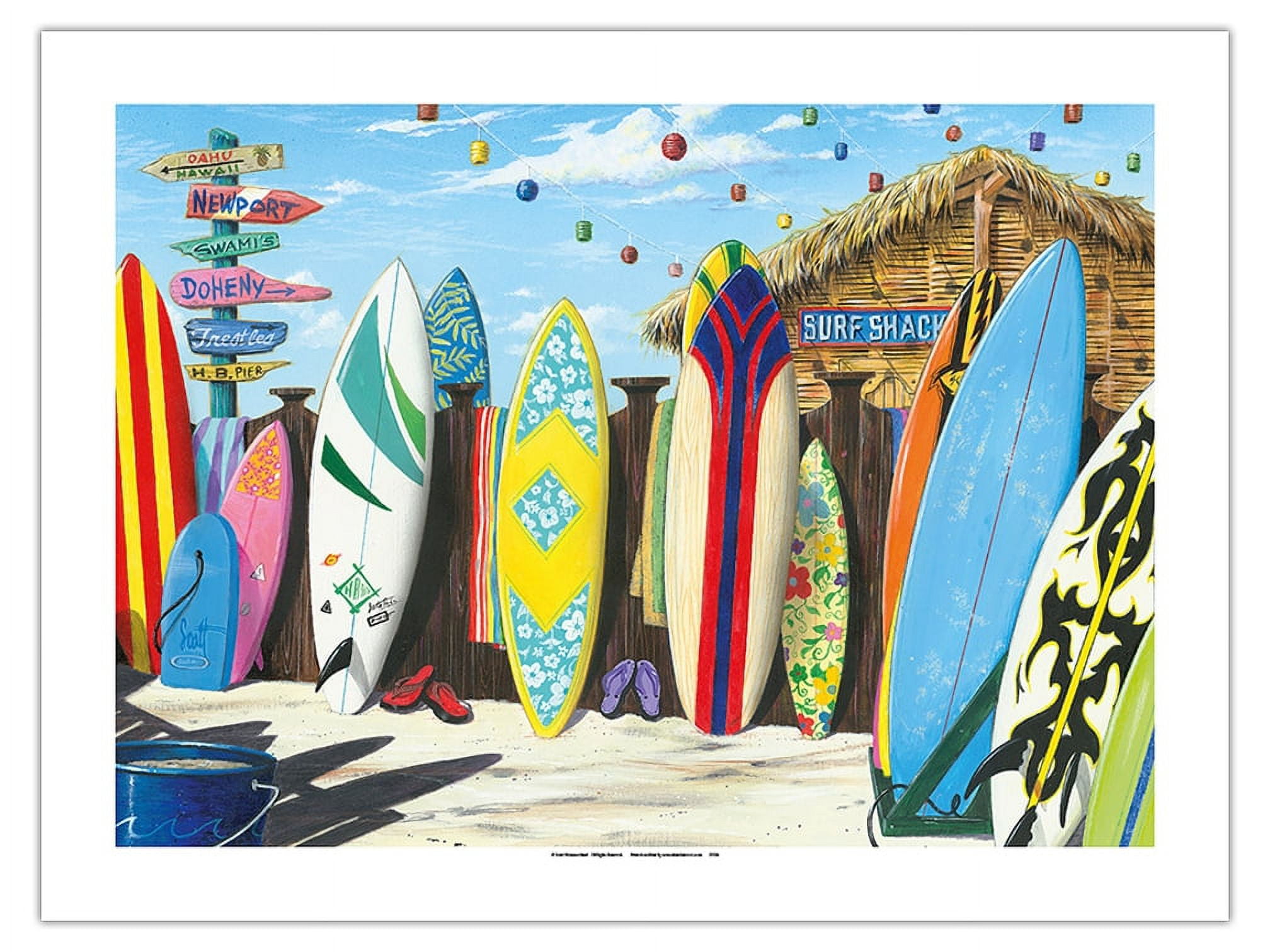 Surf Shack - Surfboard Art - From an Original Color Painting by Scott ...