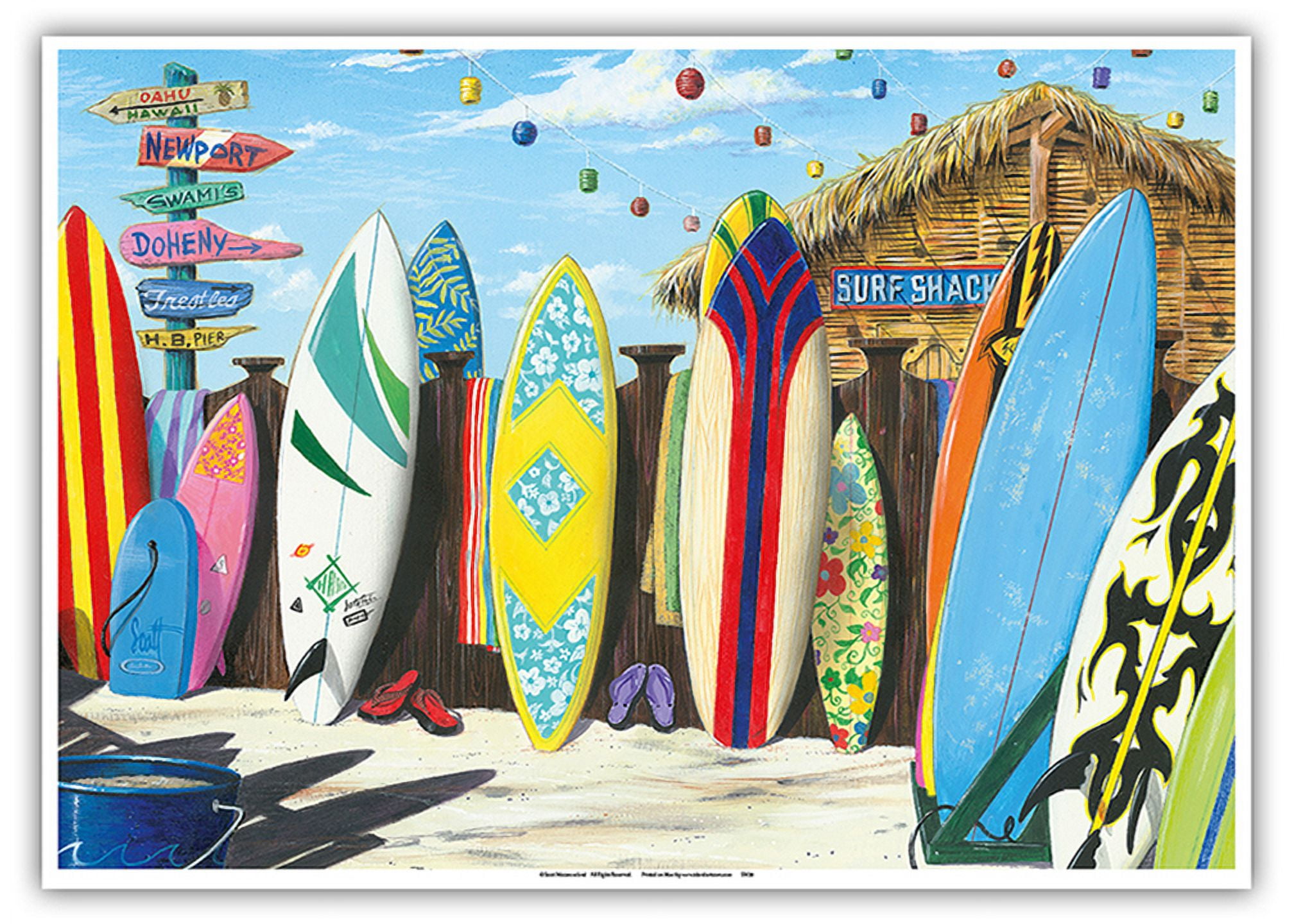 Surf Shack - Surfboard Art - From an Original Color Painting by Scott ...