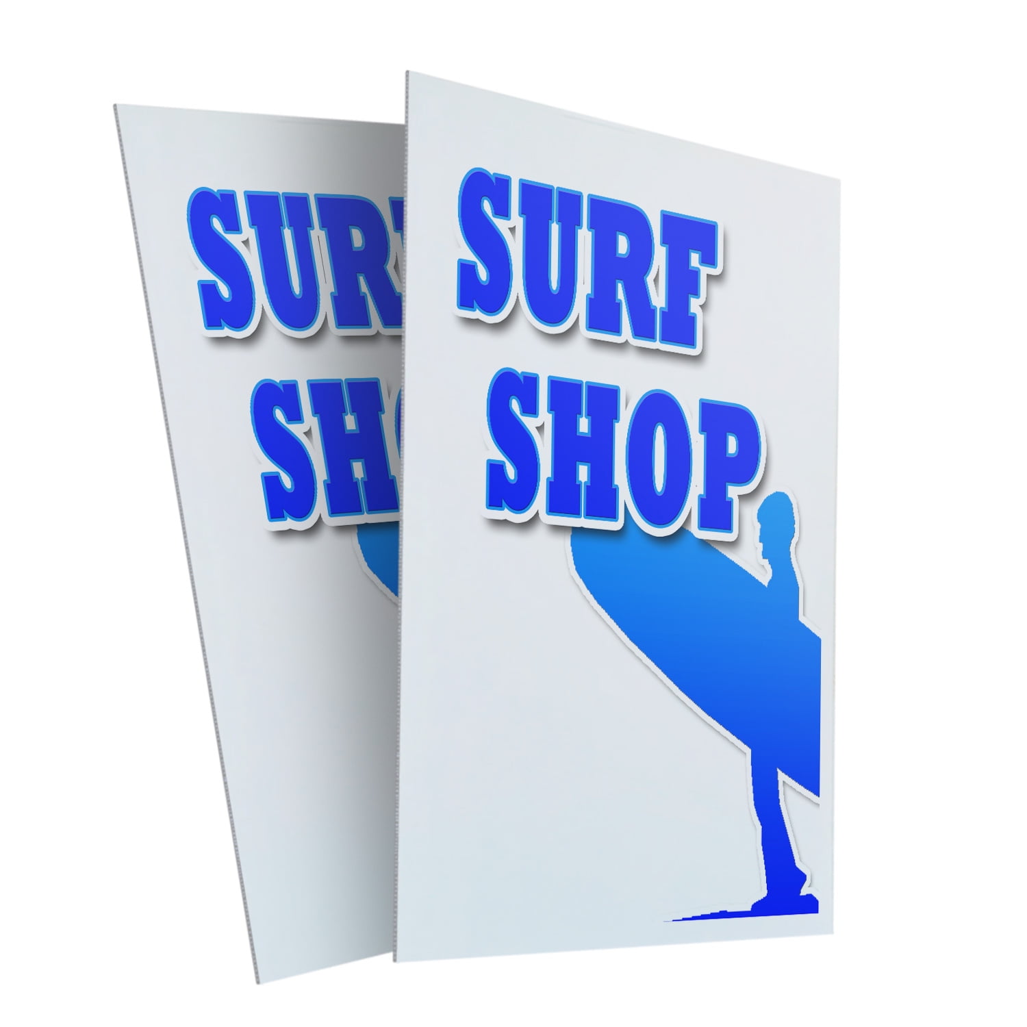 Surf Shop (2-PACK) 24" x 36" Plastic Signs | Sign Insert 4mm Corrugated ...