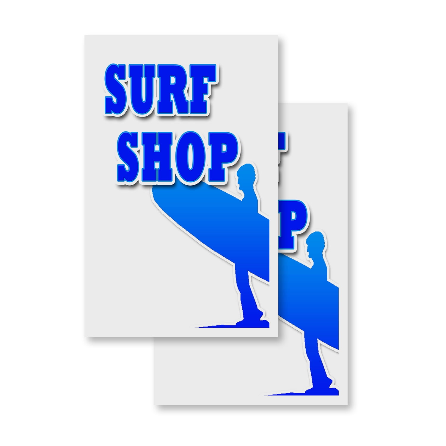 Surf Shop (2-PACK) 24" x 36" Vinyl Decals | Sign Insert Peel & Stick ...