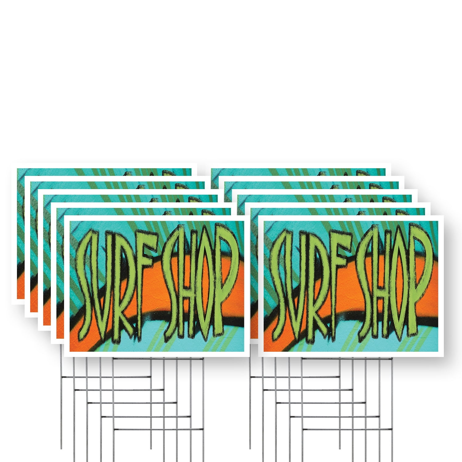 Surf Shop Yard Sign 10 Pack of 18 Inch x 24 Inch Double Sided ...