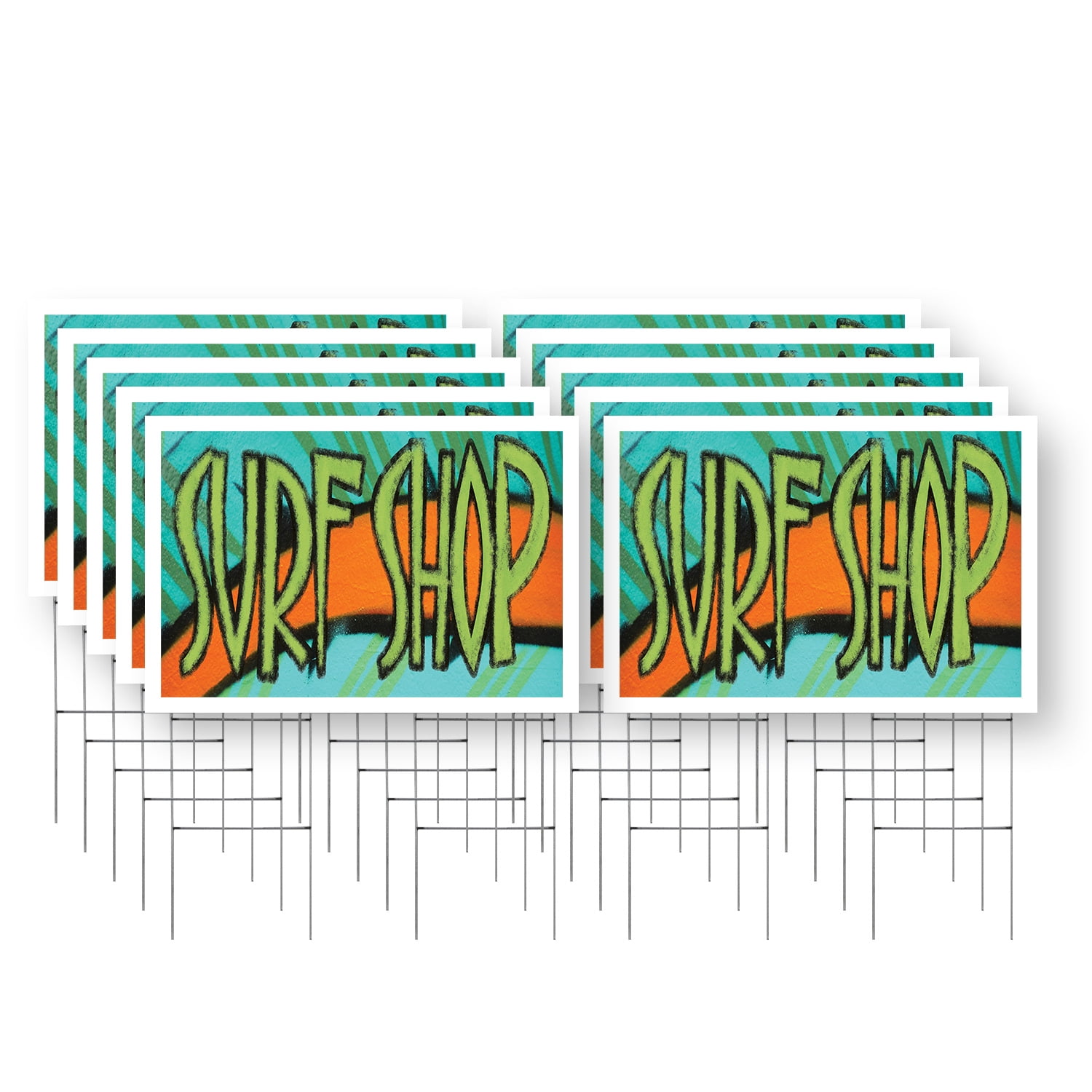Surf Shop Yard Sign 10 Pack of 24 Inch x 36 Inch Double Sided ...