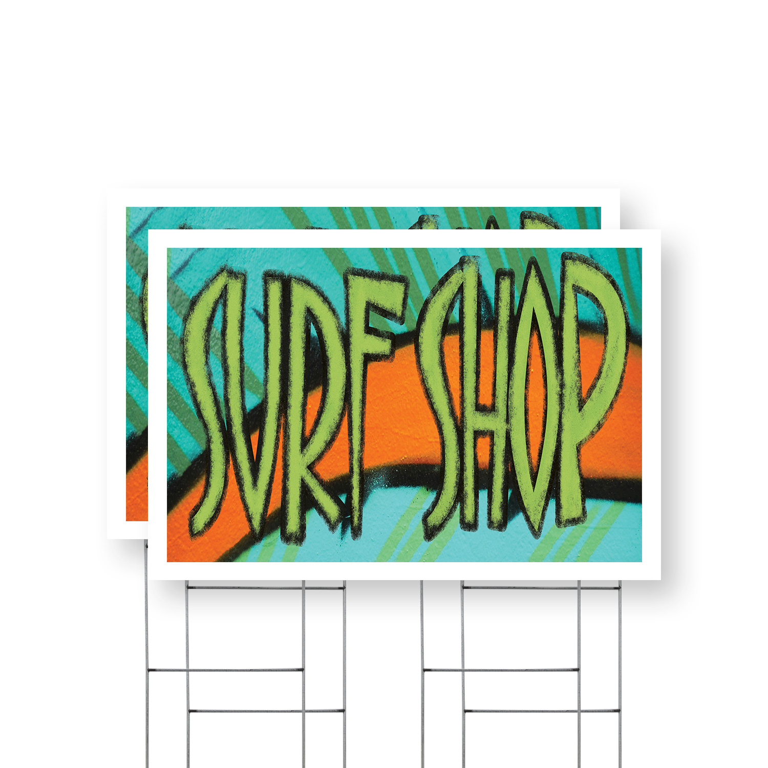 Surf Shop Yard Sign 2 Pack of 24 Inch x 36 Inch Double Sided ...