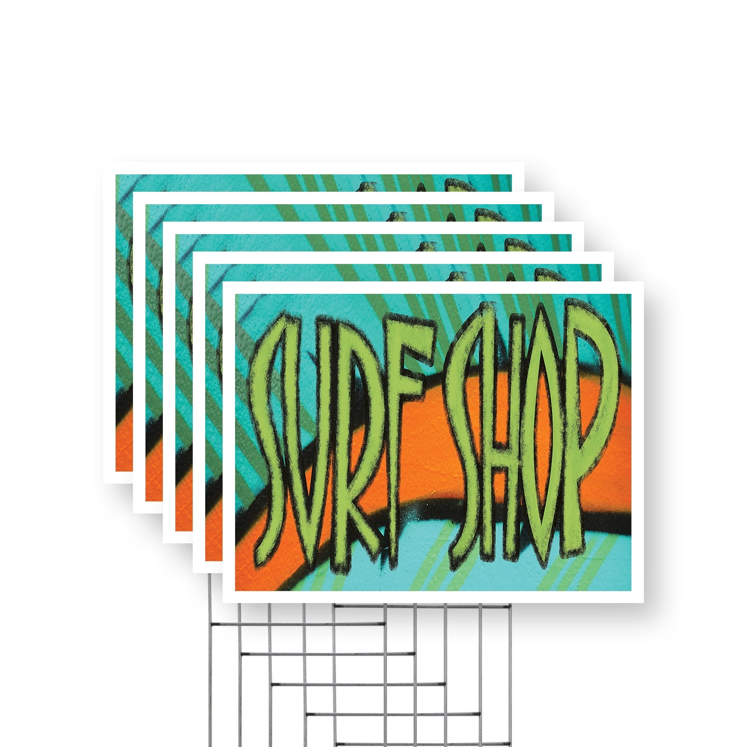 Surf Shop Yard Sign 5 Pack of 18 Inch x 24 Inch Double Sided ...