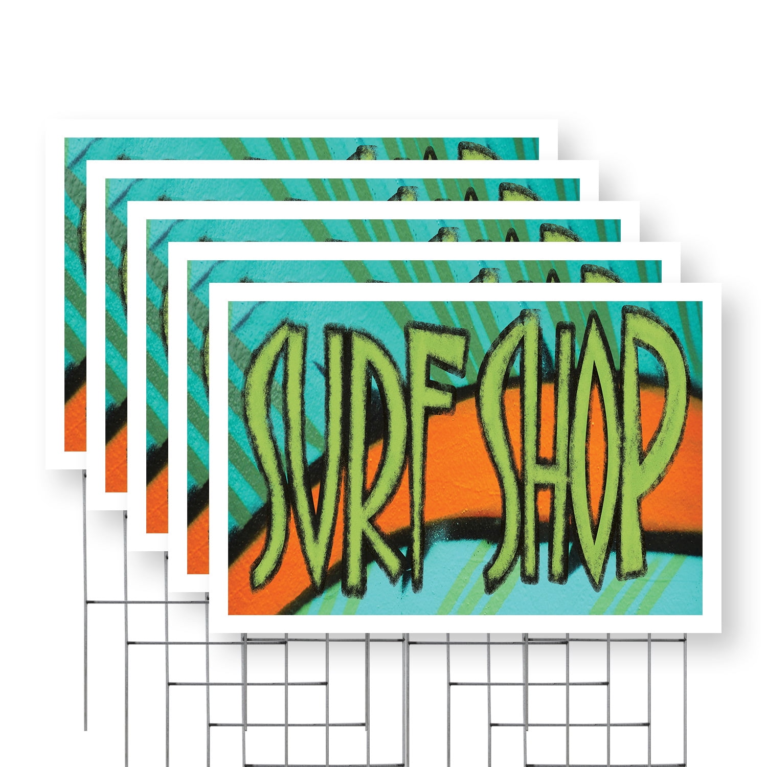 Surf Shop Yard Sign 5 Pack of 24 Inch x 36 Inch Double Sided ...