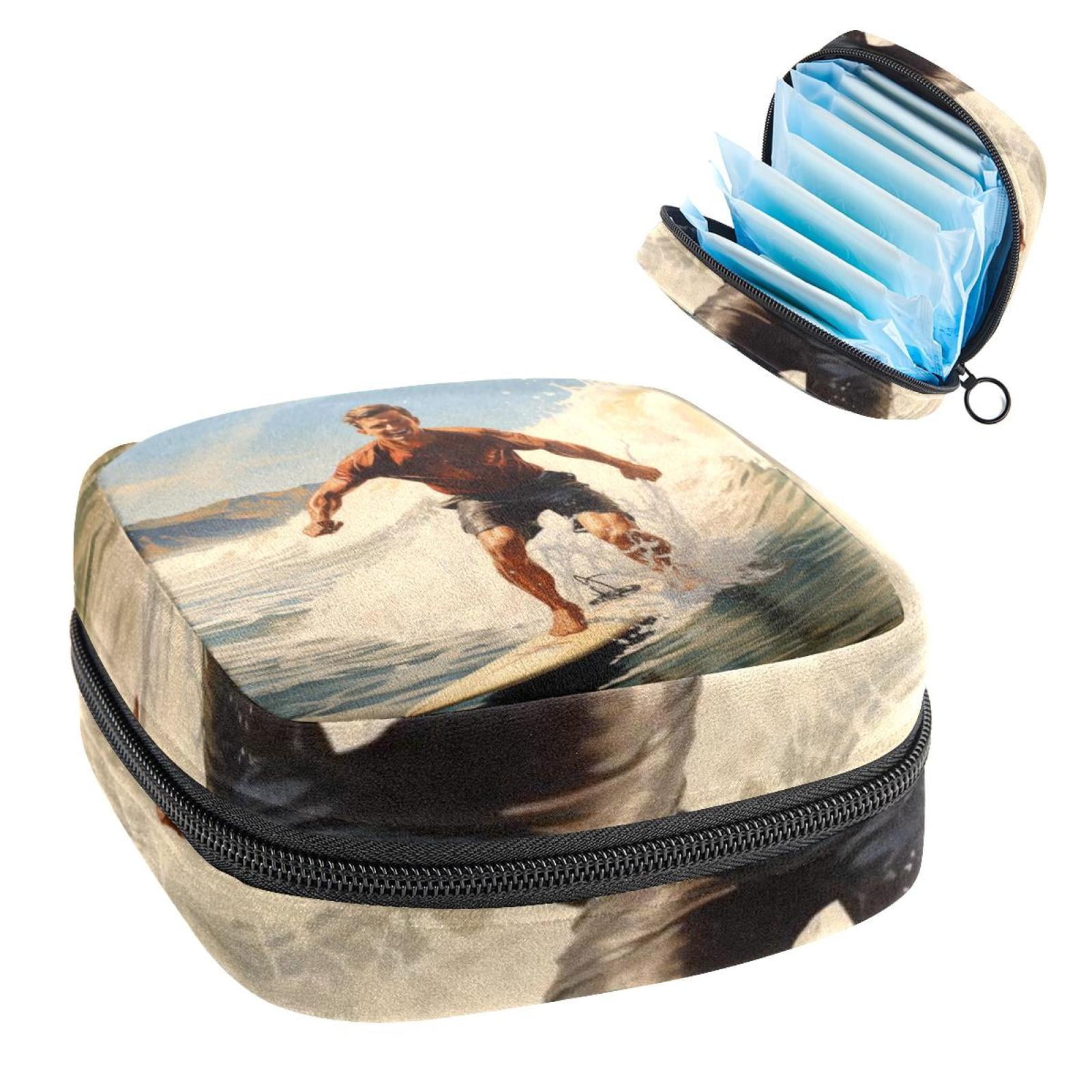 Surf Small Bag Period Pouch Small Wire Pouch Zipper Pencil Case Pouch ...