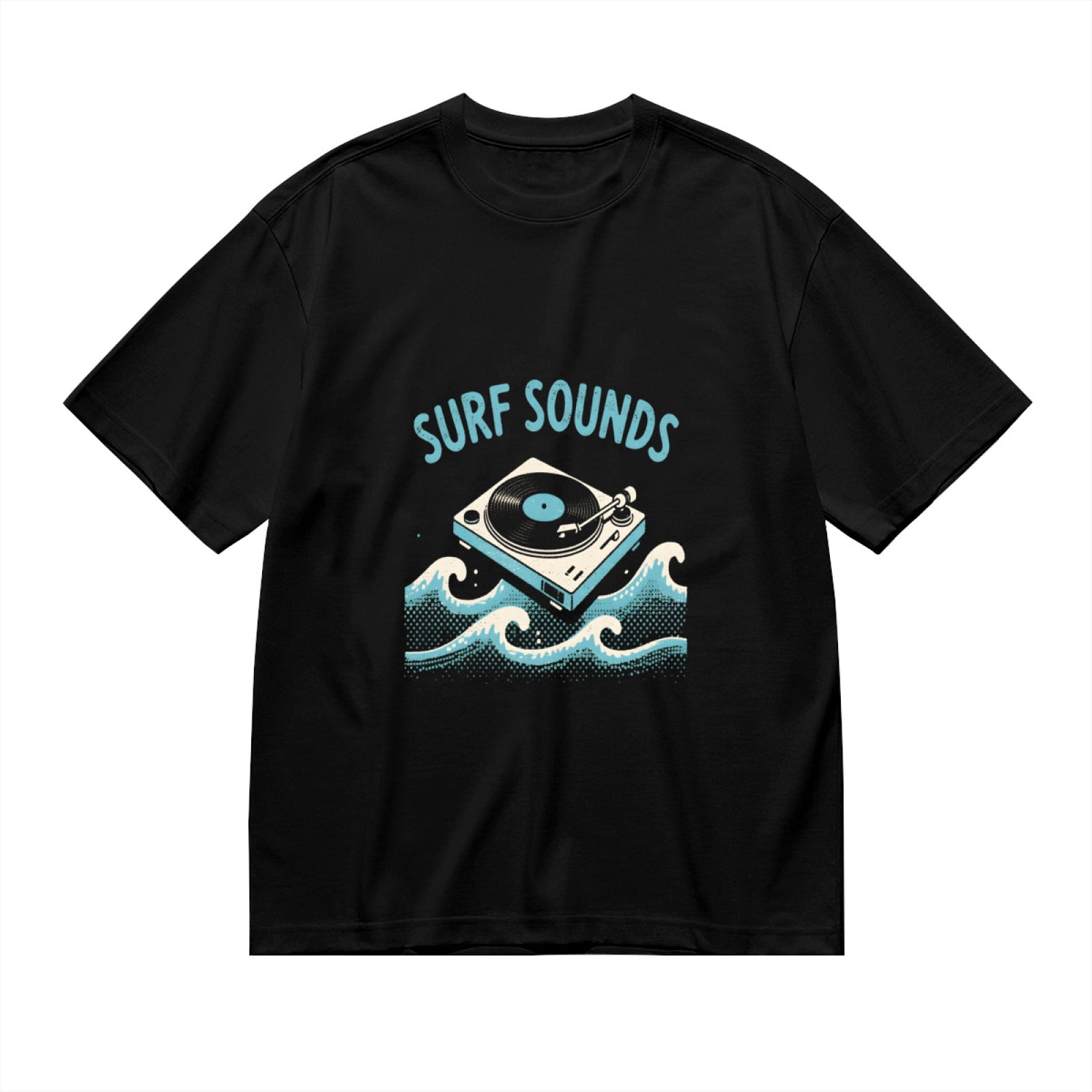 Surf Sounds, Vinyl Player Print, T Shirt for Men, Vintage Graphic Tees Men, 23807099,M - Walmart.com