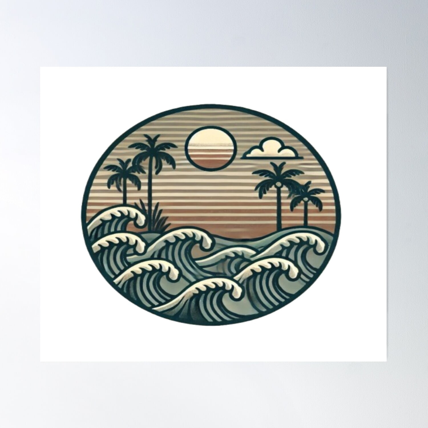 Surf Stickers Sl04 Poster Wall Art, Modern Wall Decor, 12x18 UNFRAMED ...