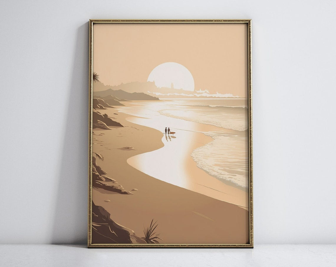 Surf And Sunset, Surf Art Poster, Surfboard Picture, Poster Of A Surfer ...
