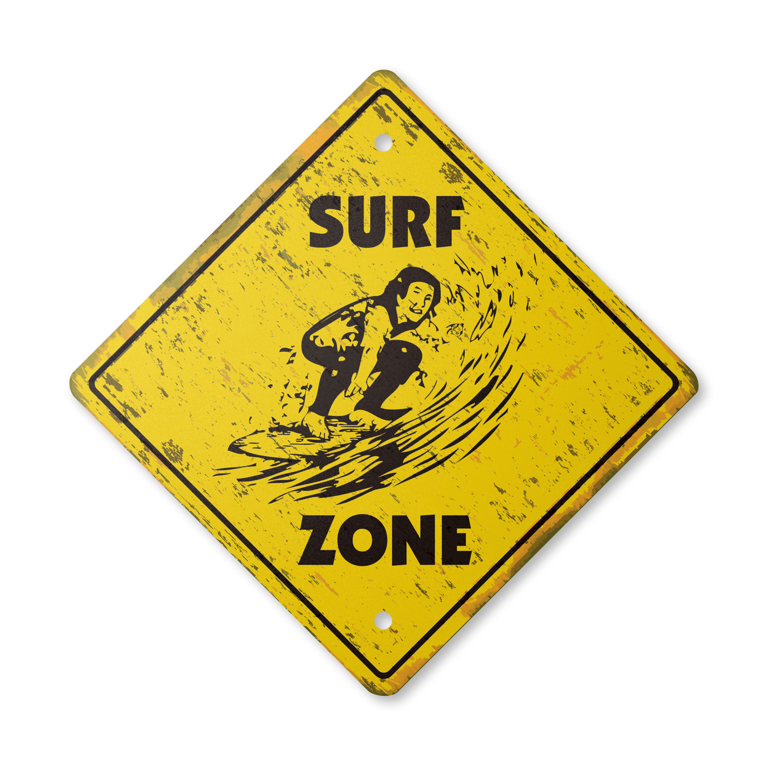 Surf Vintage Crossing Sign Zone Xing | Indoor/Outdoor Plastic | 12 ...