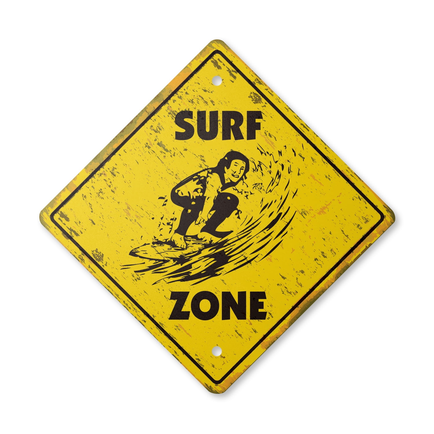 Surf Vintage Crossing Sign Zone Xing | Indoor/Outdoor Plastic | 20 ...