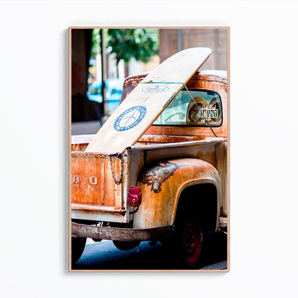 Surf Wall Art Print, Surf Bus Wall Art, Rustic Beach Decor, California ...