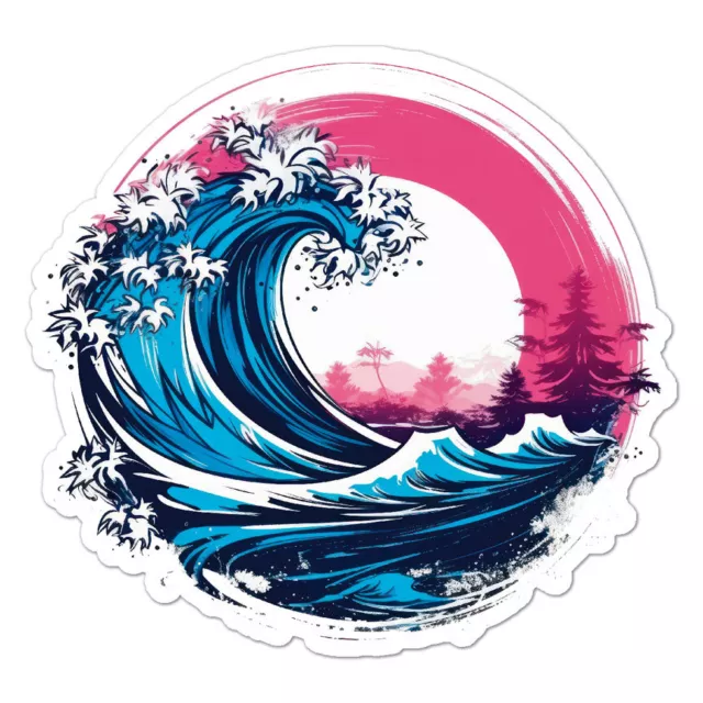 Surf Waves Sticker Indoor Outdoor Phone Decal Water Bottle Stickers Car ...