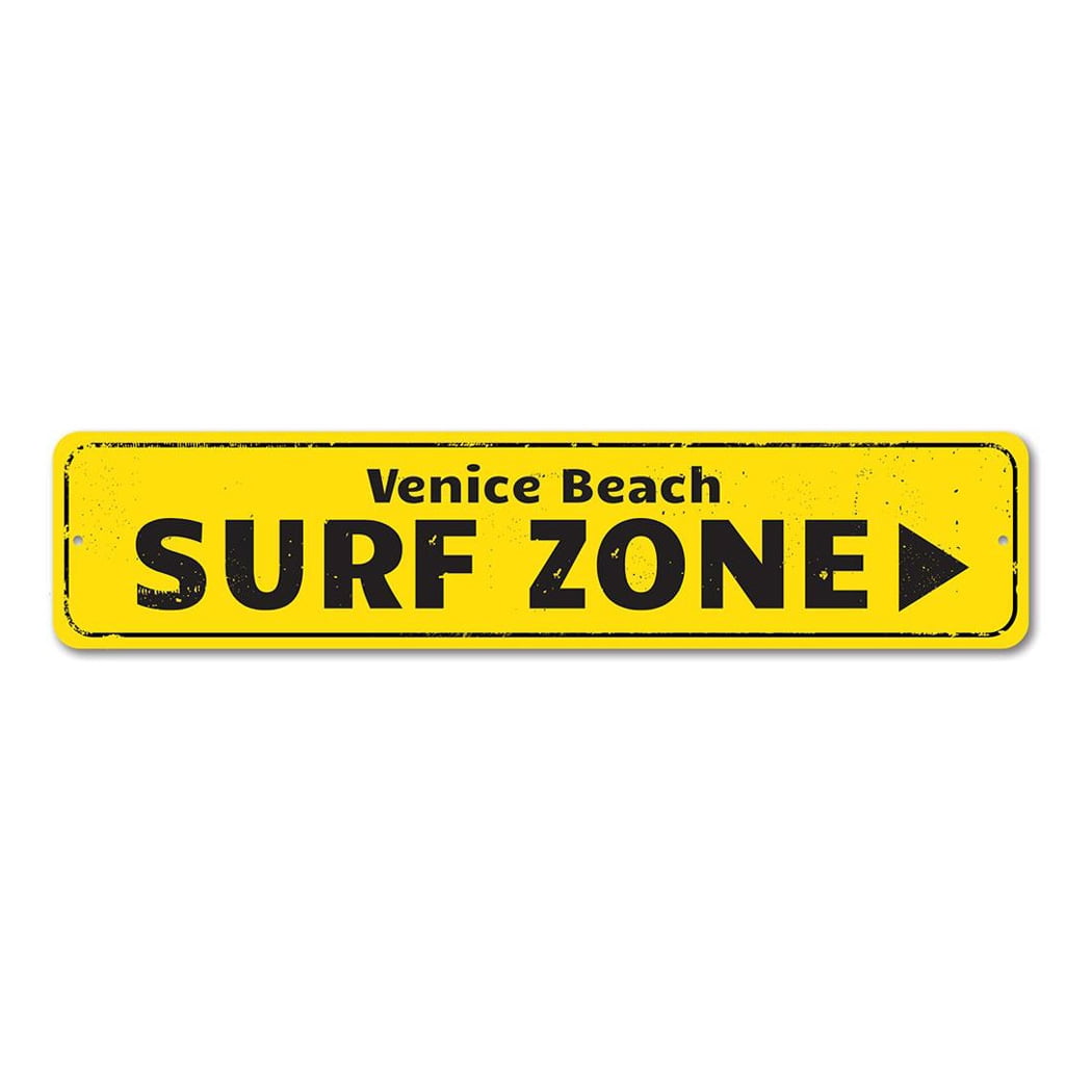Surf Zone Sign, Beach Location Sign, Beach Directional Arrow Sign ...