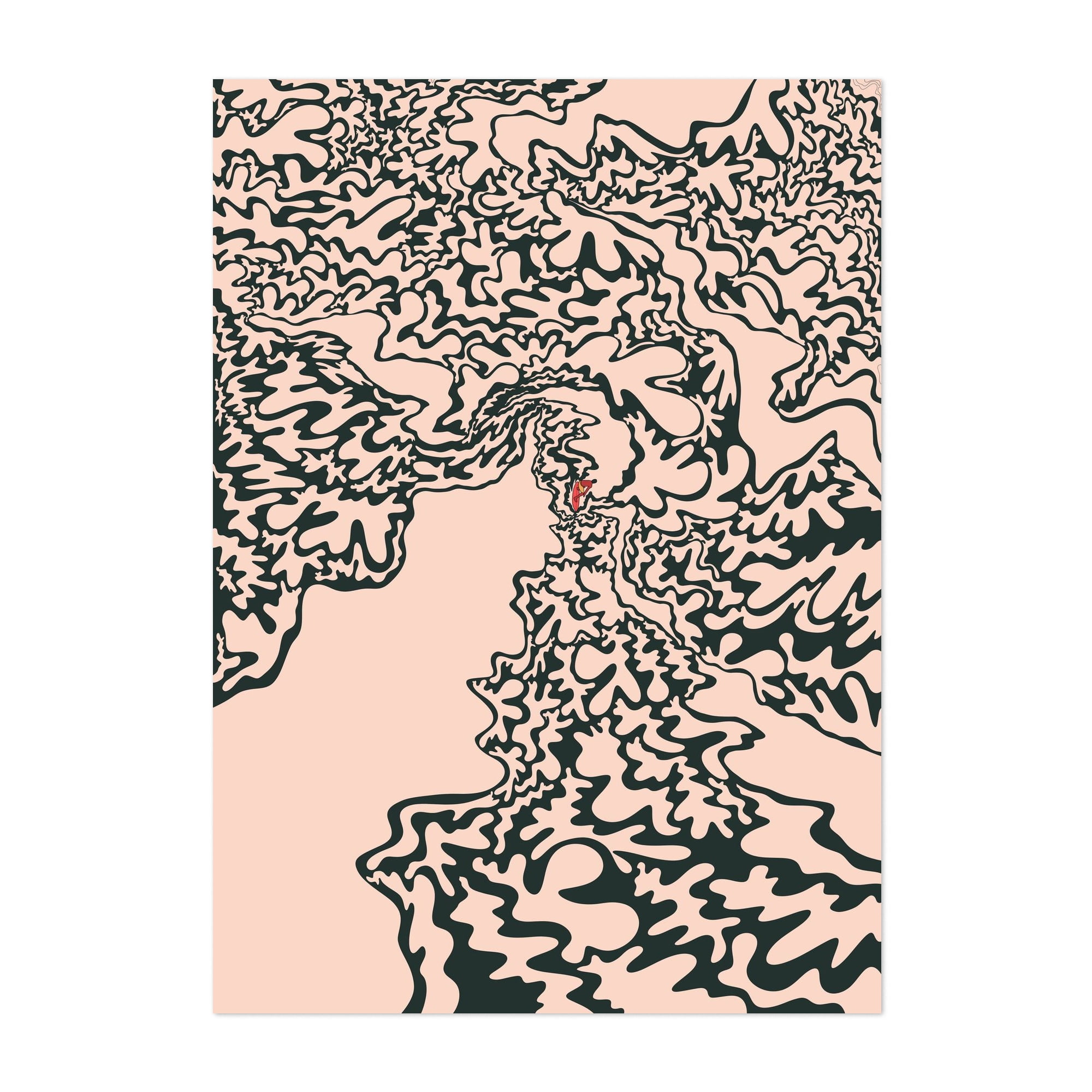 Surf ocean - Illustration Abstract Surrealism Psychedelic Line Art ...
