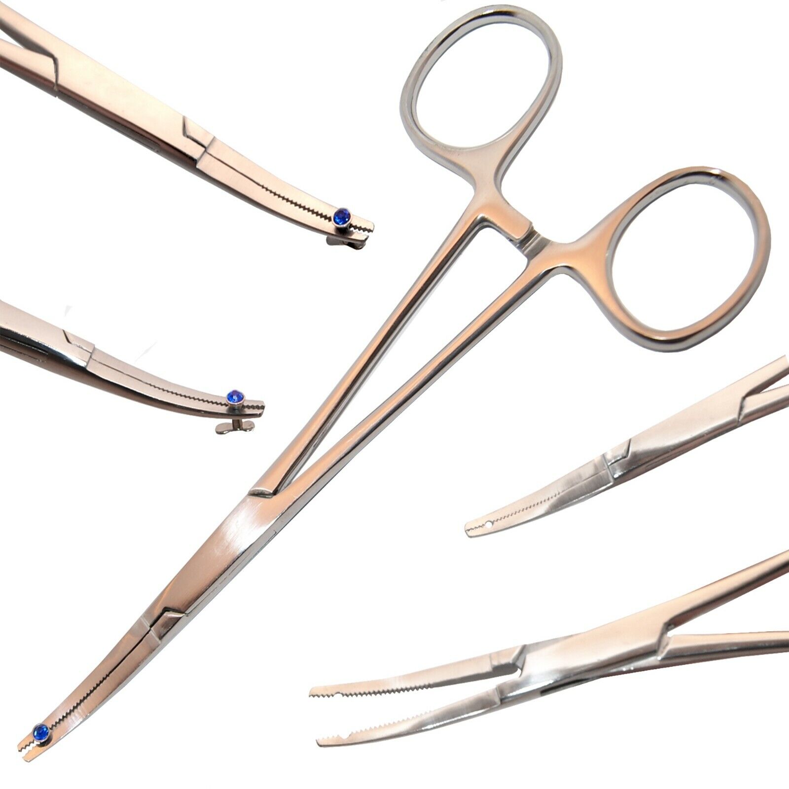 Surface Anchor 5.5" 1.2mm hole Thin Micro Dermal Steel Forceps Piercing ...