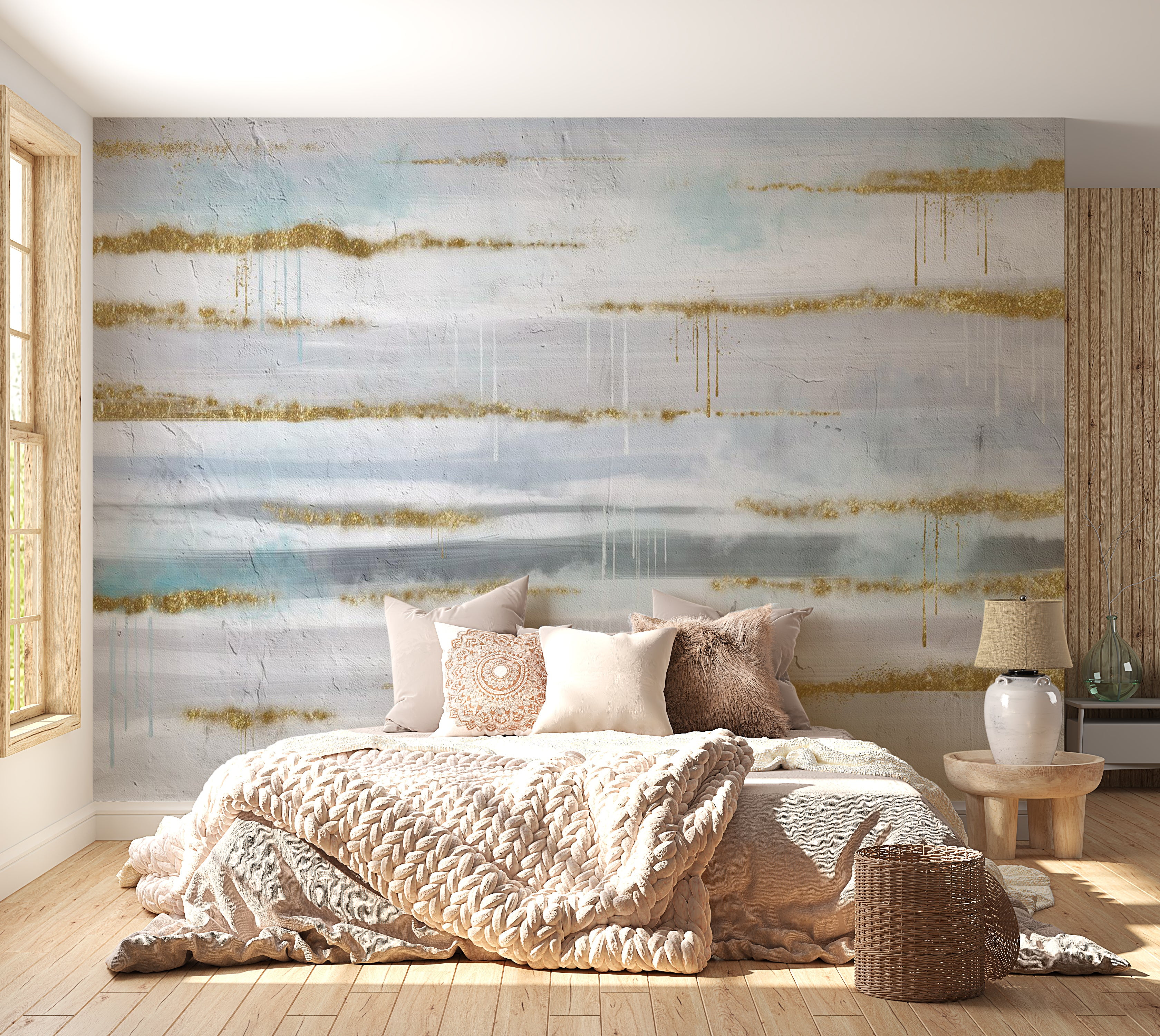 Surface Background Wallpaper Wall Mural - Modern Gold Sparkle Wall ...