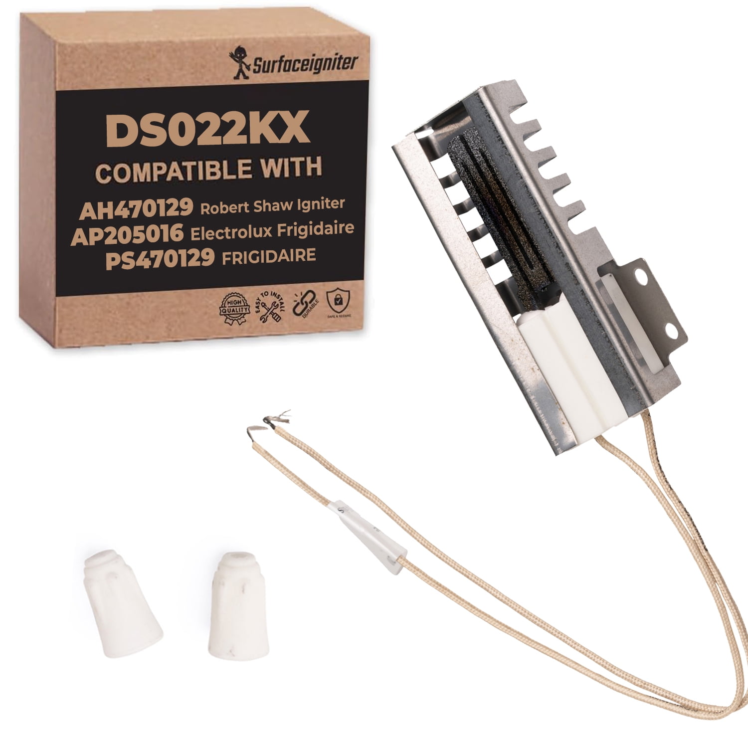 Surface Igniter DS022KX 3.2 to 3.6 Oven Range Flat Igniter, Replacement ...