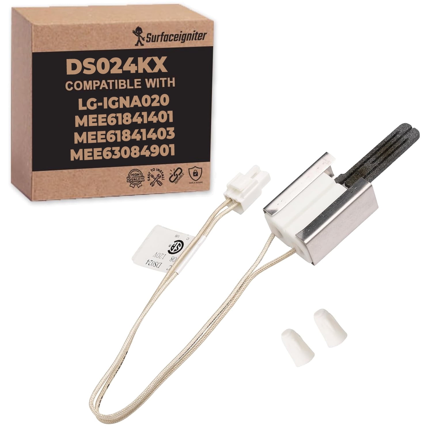 Surface Igniter DS024KX 3.2 to 3.6 Gas Range Oven Igniter Replacement ...