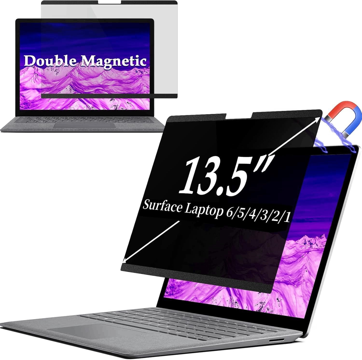 Surface Laptop Privacy Screen 6/5/4/3/2/1-13.5 inch, Magnetic Removable ...