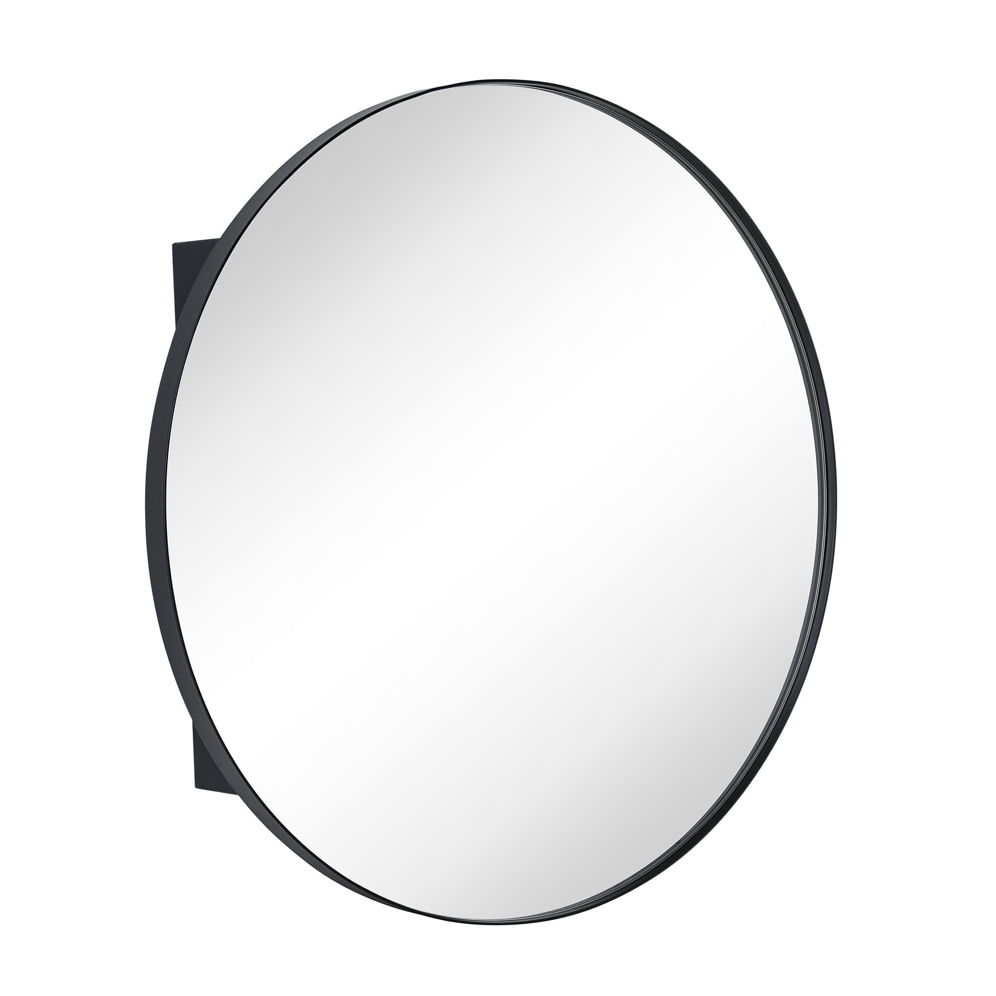 TEHOME Black Round Medicine Cabinet, 26 Inches Diameter, Surface Mount ...