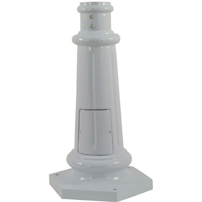 Surface Mounted Base for 3 in. O.D Round Post Galvanized Pipe, White ...