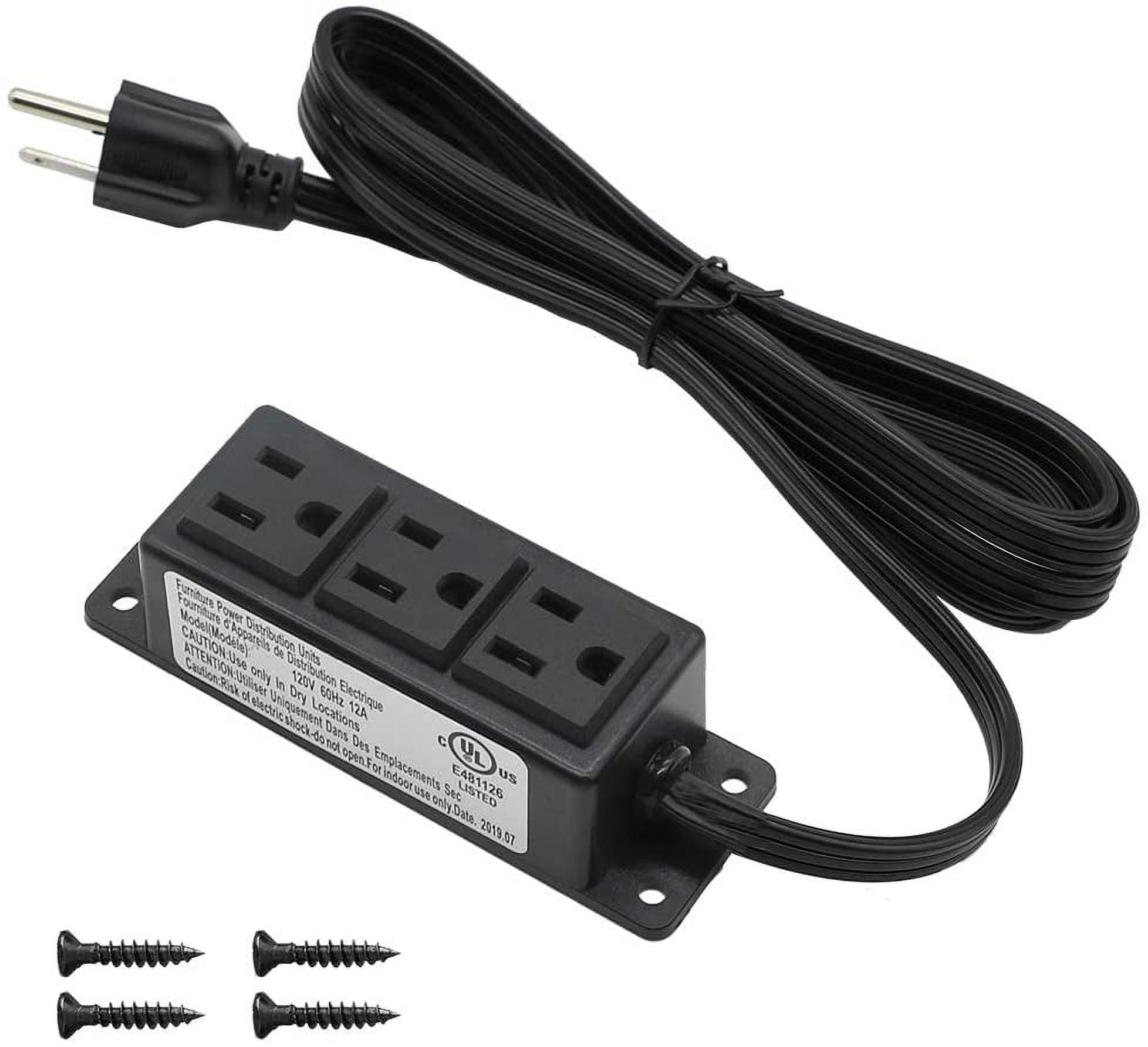 Surface Mounted Power Strip 3 AC Grounded Outlets Mountable Power Strip ...