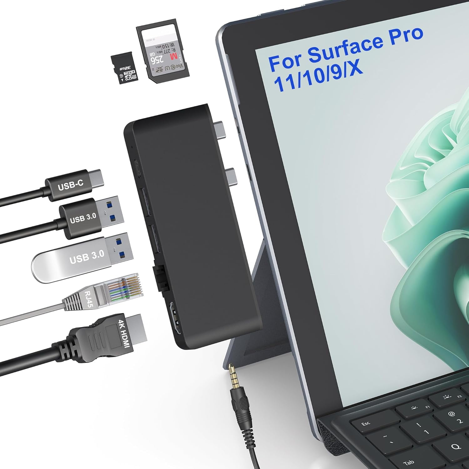 Surface Pro 11/10/9 Hub Docking Station with 4K HDMI, Thunerbolt 4(8K ...