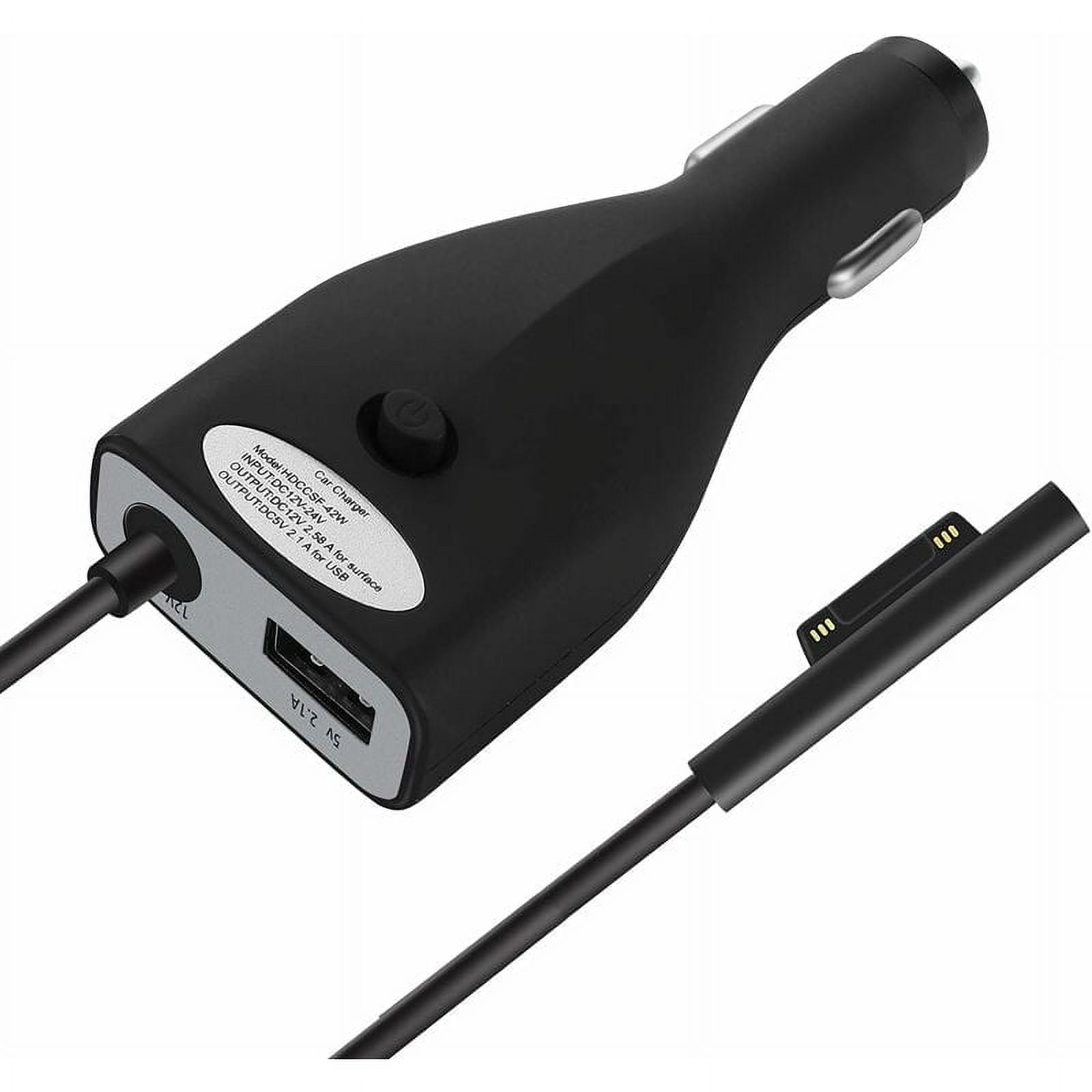 Surface Pro Car Charger, 42W 12V 2.58A Power Supply For Microsoft ...