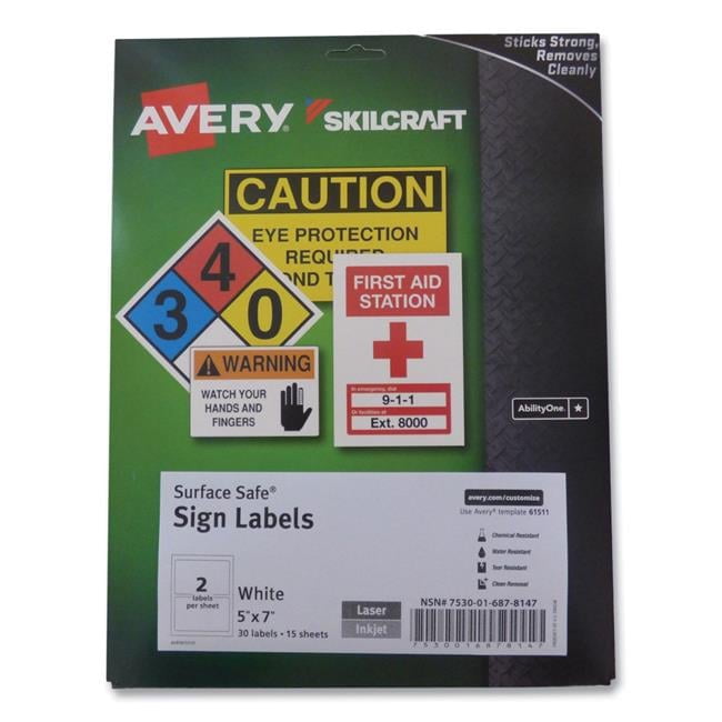 Surface Safe Sign Label White - 5 x 7 in. - Walmart.com